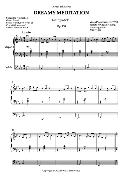Dreamy Meditation, Op. 158 (Organ Solo) by Vidas Pinkevicius – Secrets ...